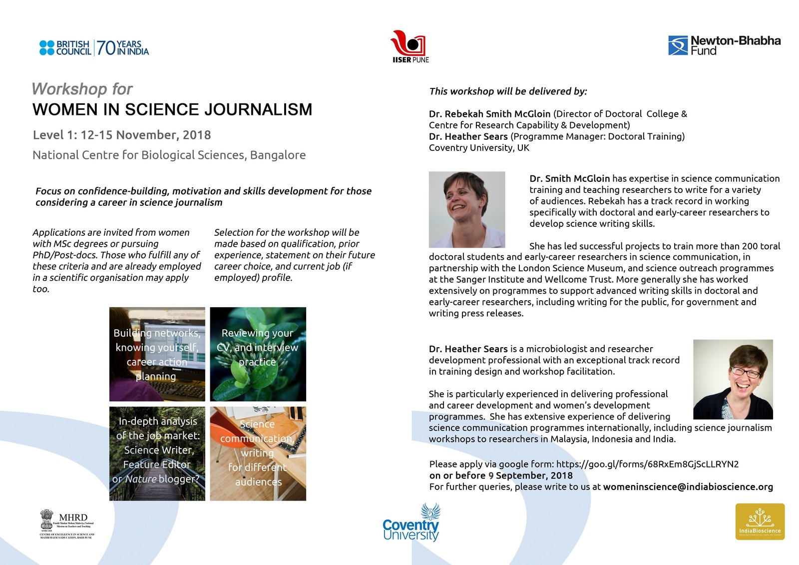 Workshop for Women in Science Journalism - IndiaBioscience
